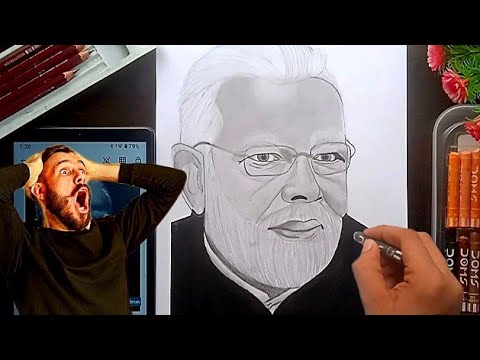 Narendra Modi Drawing,Modi Drawing,How to draw PM Narendra Modi ji Step ...