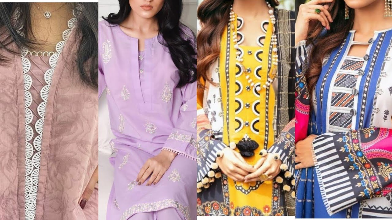 latest beautiful women neck designs for lawn summar dresses 2021 - YouTube