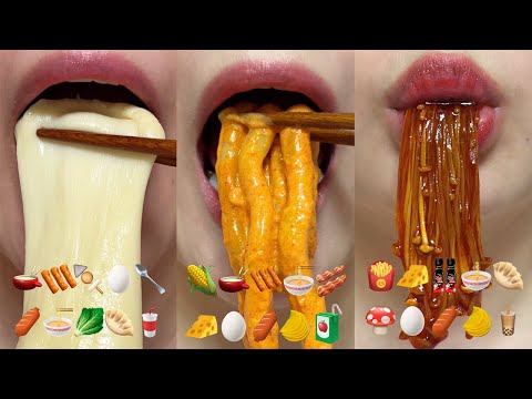 asmr 10 MINUTES FOR DELICIOUS EMOJI FOOD CHALLENGE MUKBANG eating sounds