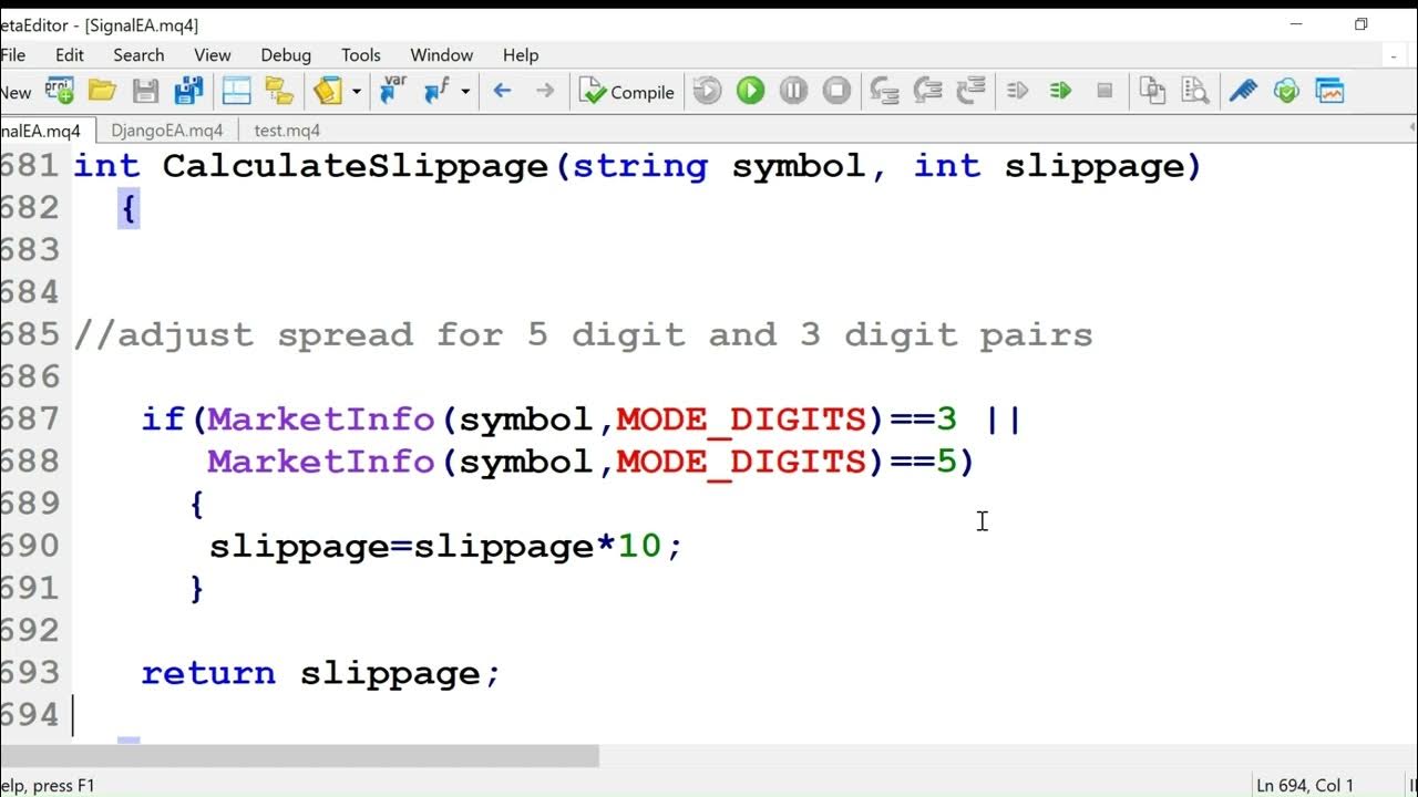 Mql4 Mql5 Course How To Calculate Slippage Youtube
