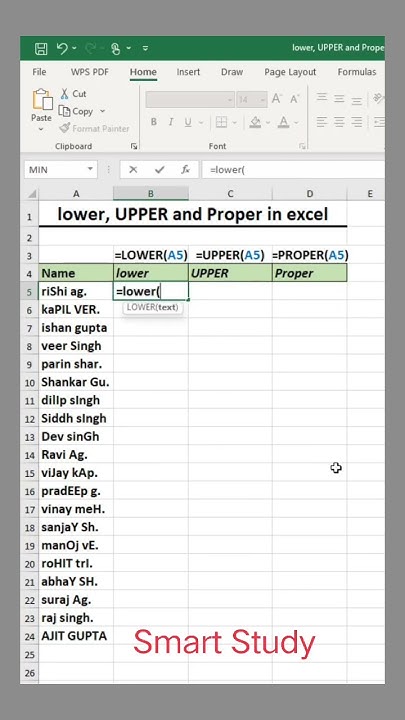 Lower, Upper and Proper Function in Excel #exceltrick #excelworld #microsoftoffice #exceltips # ...