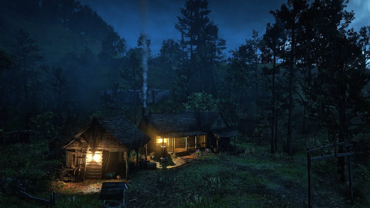 Cozy Cabin in the Rain – RDR2 Thunderstorm Ambience for Sleep ...