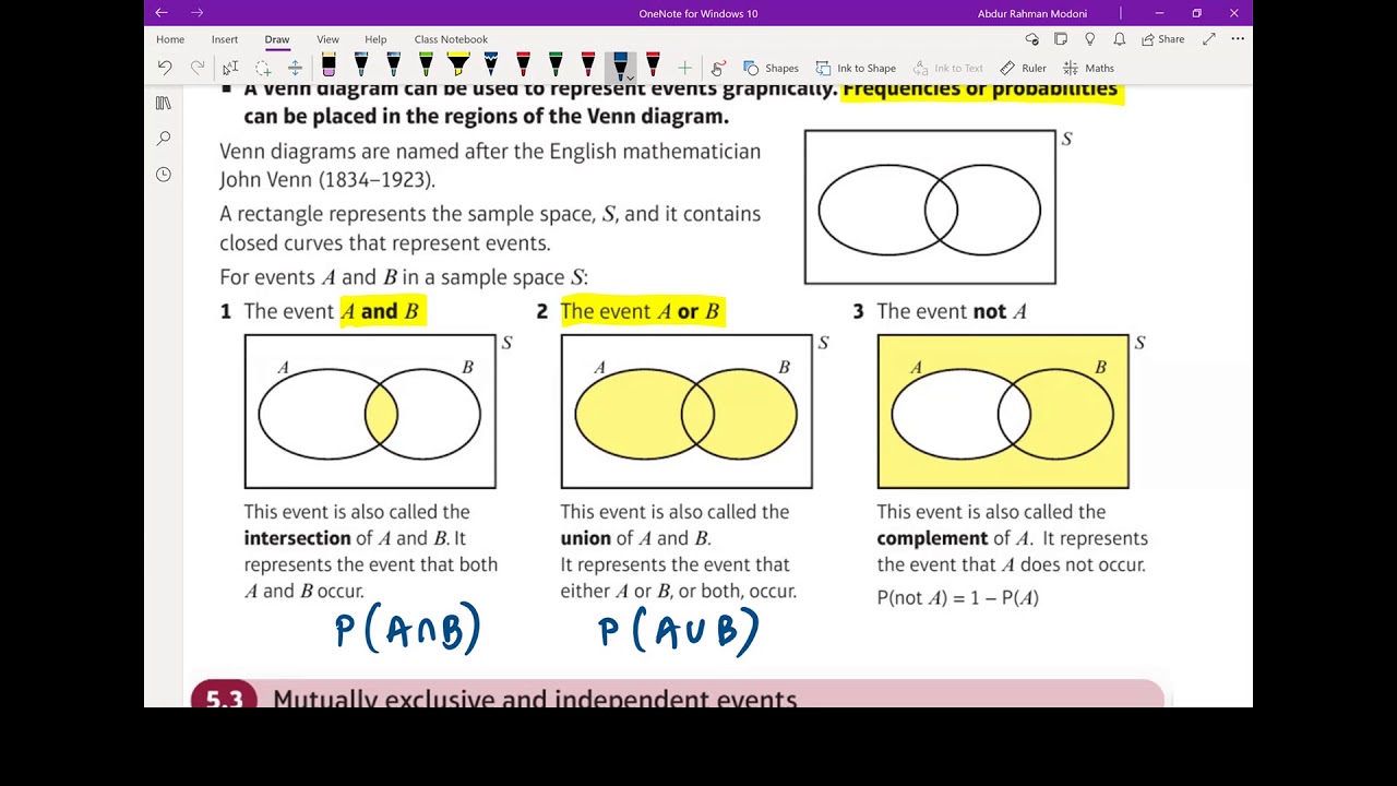 Stats 1 Ch5 Probability Summary - YouTube