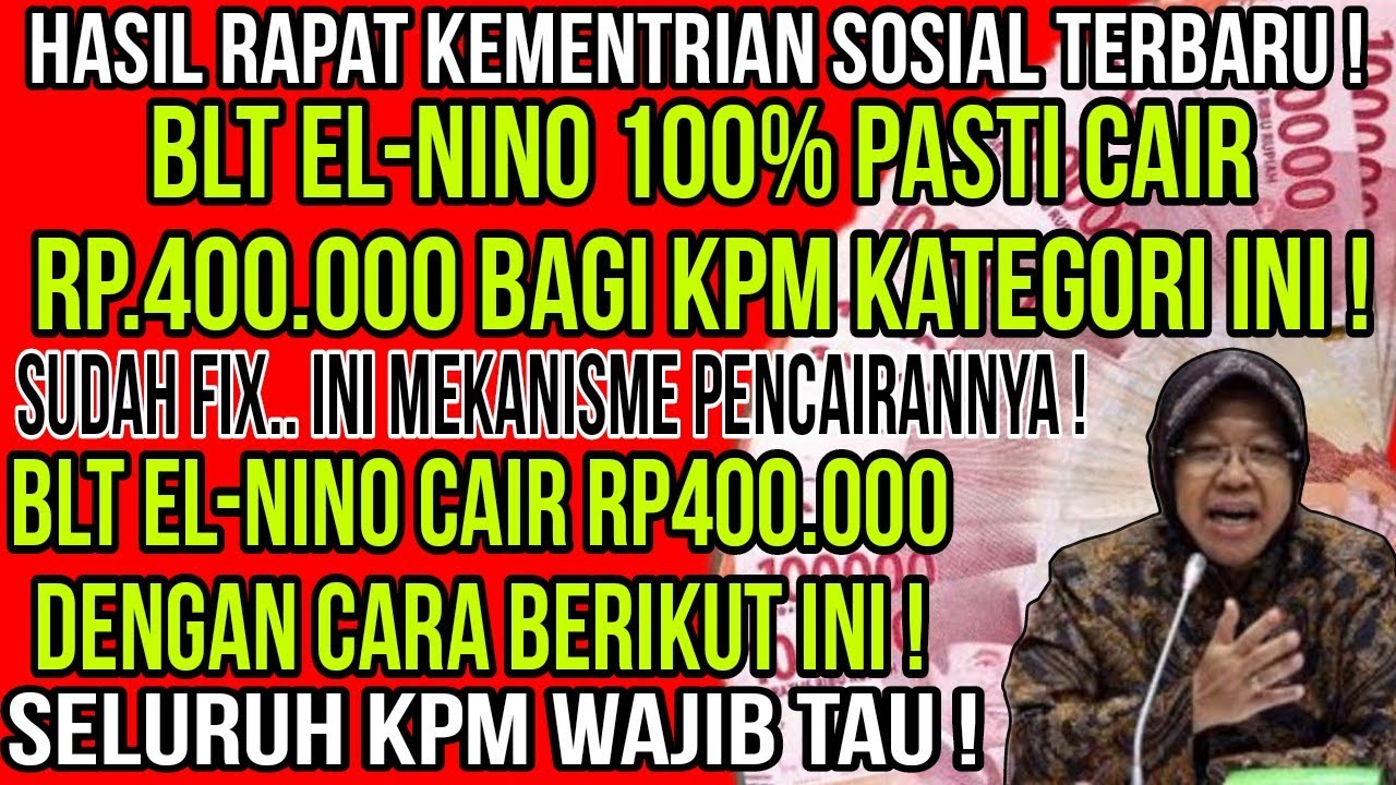 Yess.. KPM Yang masuk kategori ini_Fix dapat BLT El Nino Rp400.000 😍 ️Cek caranya berikut ini ...
