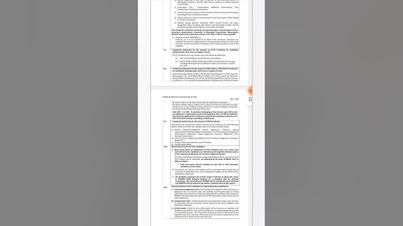 Proformas Anm Gnm 2023 A1 A2 2 Ews Obc Ncl St Sc Pwd Certificates