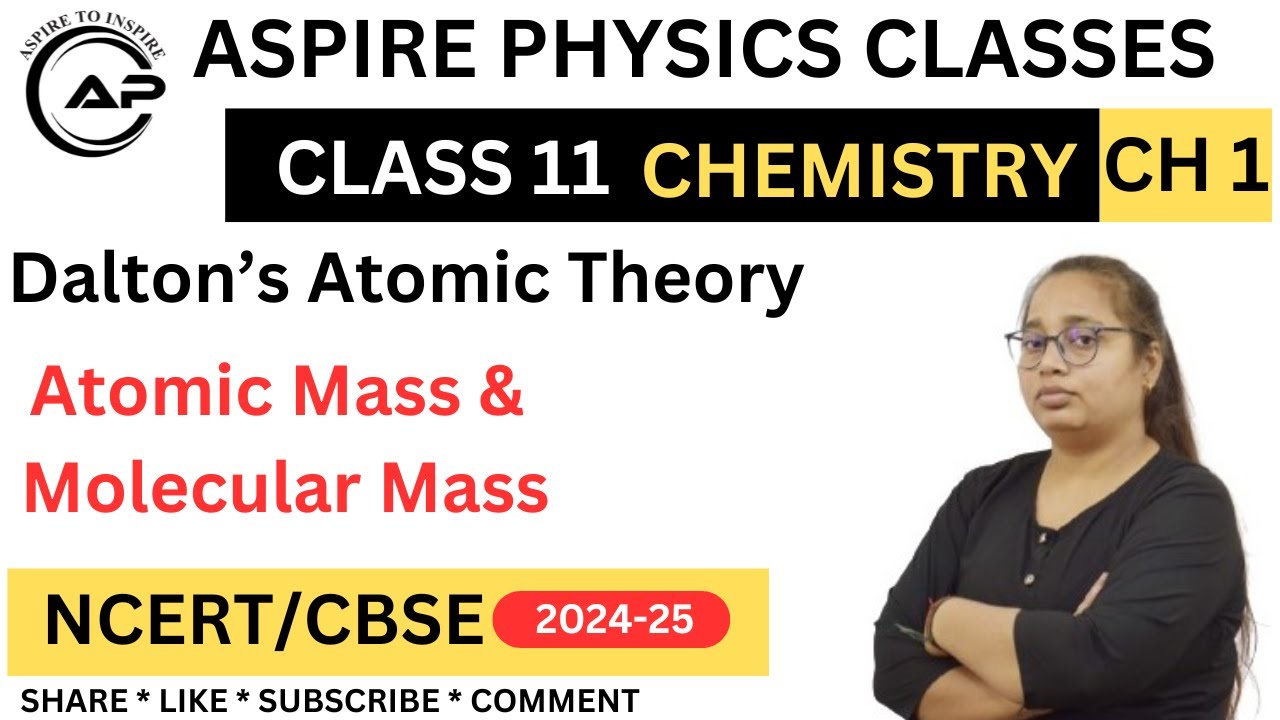 Dalton's Atomic Theory | Atomic Mass & Molecular Mass | CL-11 Chemistry ...