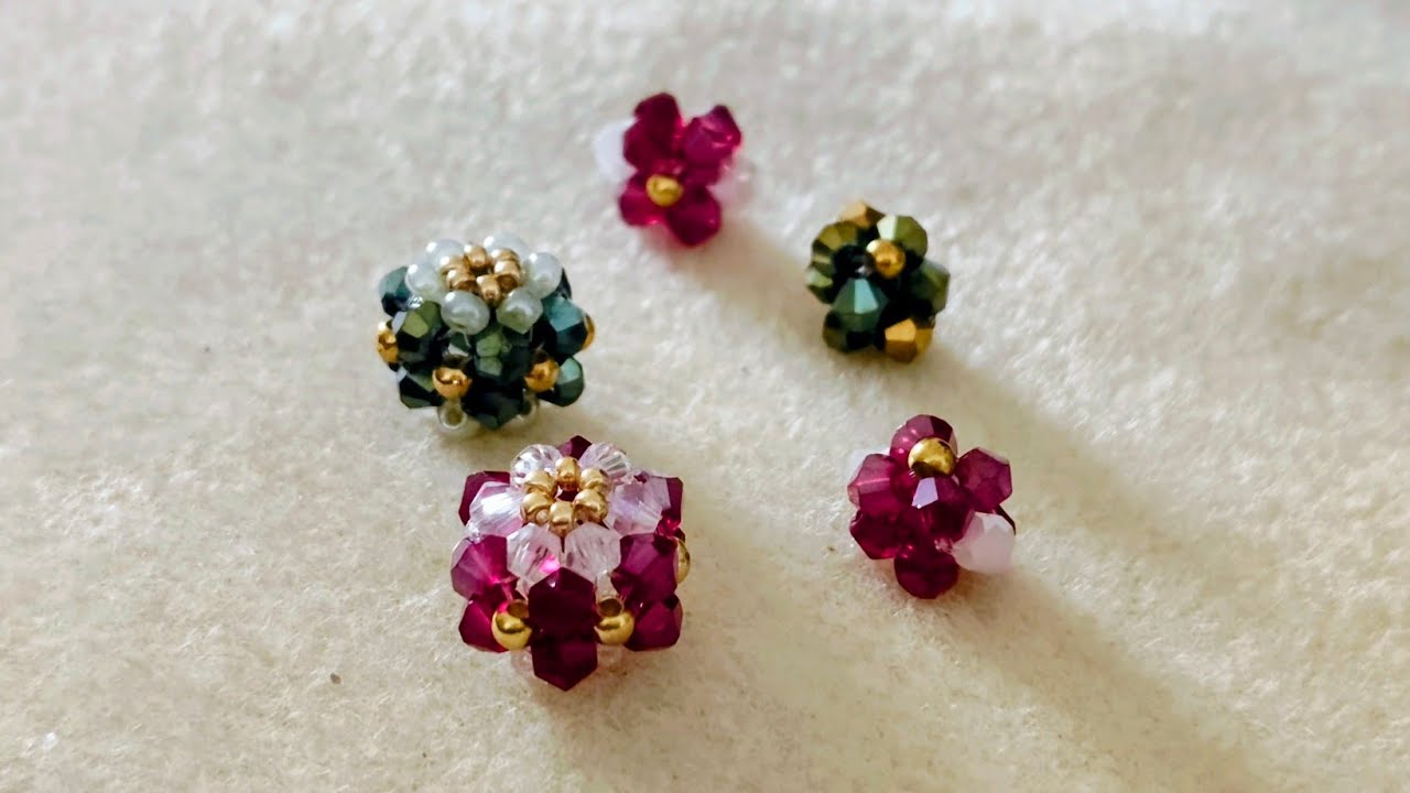 2 types of Flower Beaded beads 🌸 tutorial | SS Beads Corner - YouTube