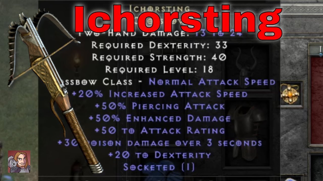 D2R Unique Items - Ichorsting (Crossbow) - YouTube