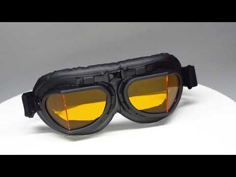 Evomosa Clear Lens Retro Vintage Motorcycle Goggles Motorbike Flying Scooter Helmet Glasses Outdoor