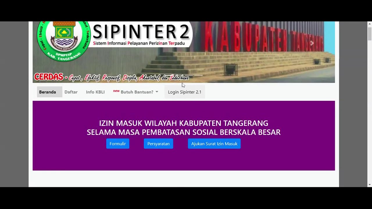 Cara Mendaftar di SIPINTER (Sistem Informasi Pelayanan Perizinan ...