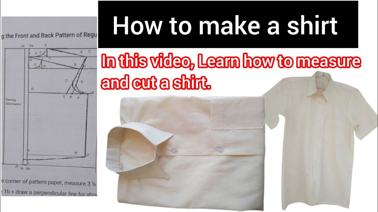 How to make a shirt | school uniform (measuring and cutting) - YouTube