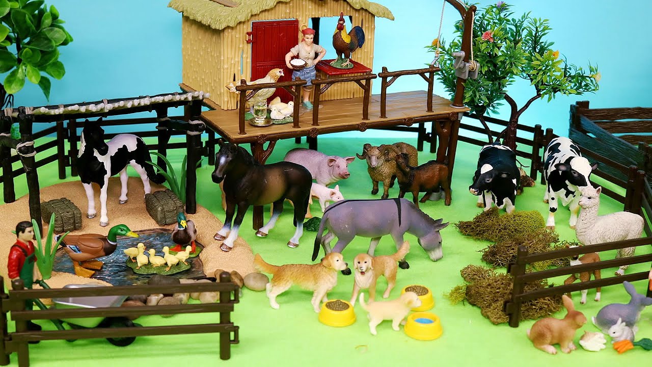 Let's Make a Farm for Barnyard Animal Families! - YouTube