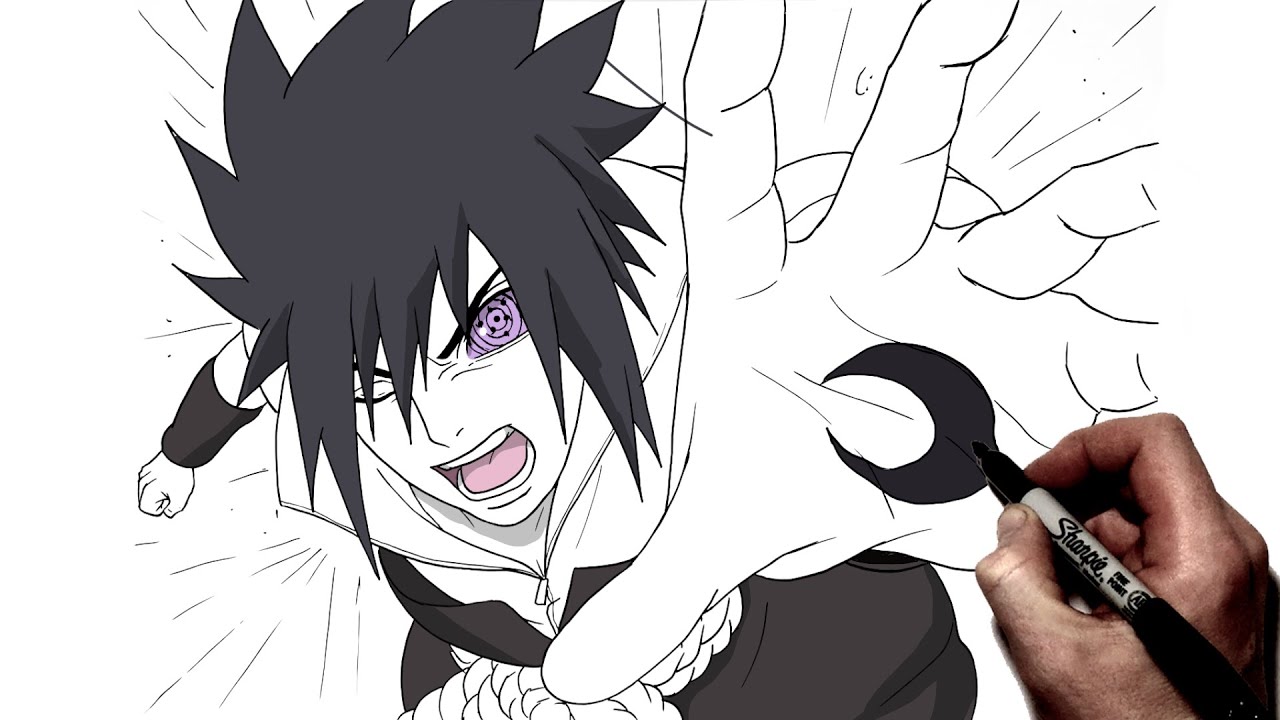 How To Draw Sasuke Yin/Moon | Step By Step | Naruto - YouTube