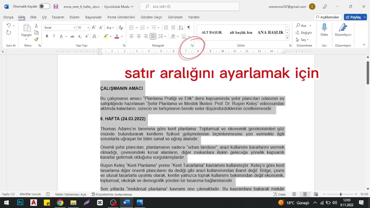 WORD YAZIM DÜZENİ AYARLARI (satır aralığı, yazı tipi, punto büyüklüğü ...