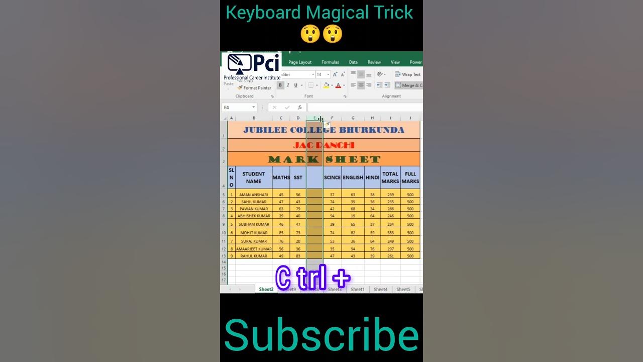 keyboard Magical Trick in MS Excel Shortcuts #shorts #excel #ytshorts - YouTube