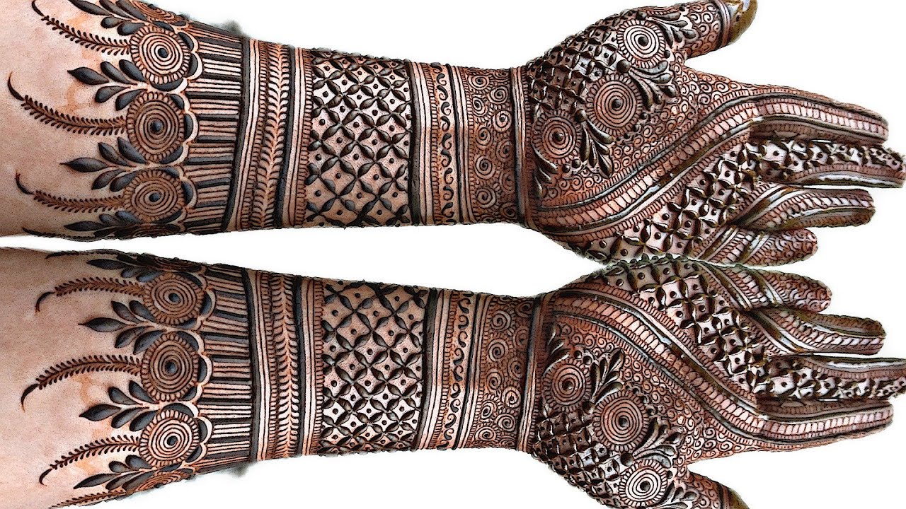 spiral + humps flower easy bridal mehandi design full hand mehndi ...