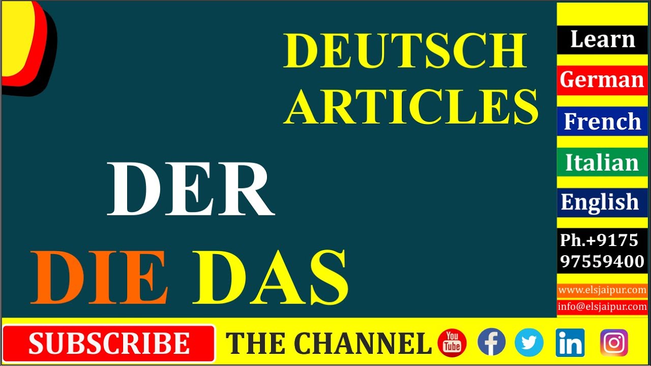 Learn German | deutsch articles der/die/das | deutsch grammatik A1 A2 ...