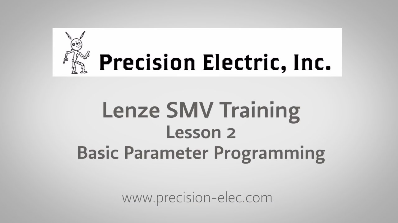 Lenze SMV Training Lesson 2: Basic Parameter Programming And Startup ...