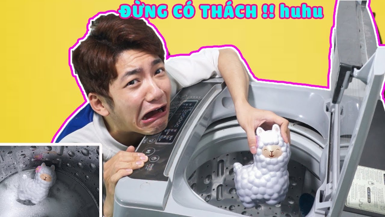 ĐỪNG CÓ THÁCH!! CHO SQUISHY CHÍNH HÃNG VÀO MÁY GIẶT KINH HOÀNG! - YouTube