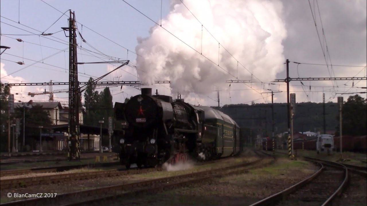 Němka 555.0153 + Bpjo ve Vršovicích. Nádherná píšťala! (Former BR 52. ...