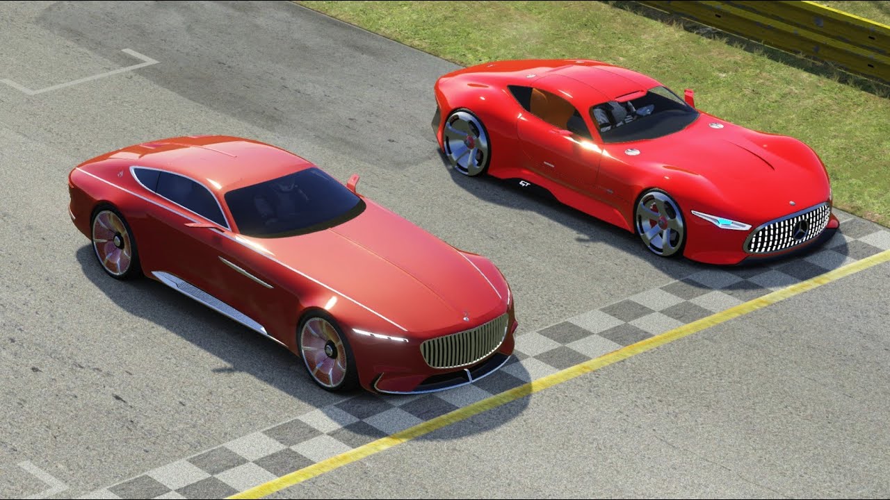 Vision Mercedes-Maybach 6 Concept vs Mercedes-Benz AMG Vision GT at ...