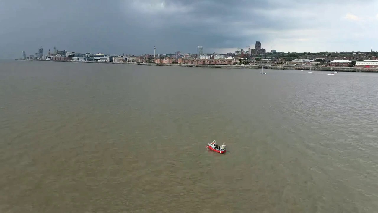 Fly over River Mersey - YouTube