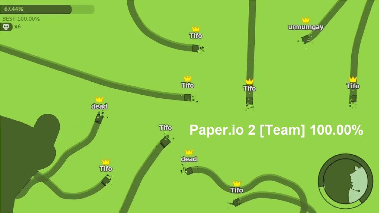 Paper.io 2 [Team] Map Control: 100.00% - YouTube