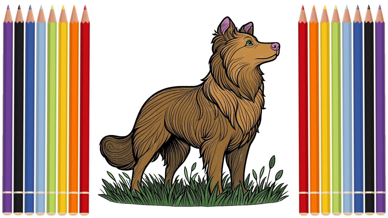 COLORING DOG for kids LEARNING COLORS - YouTube