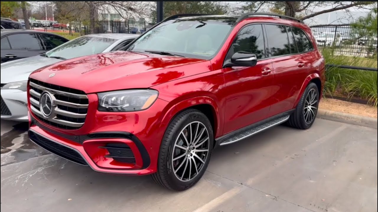 New Mercedes GLS 450 Cardinal Red with Macchiato Beige interior - YouTube