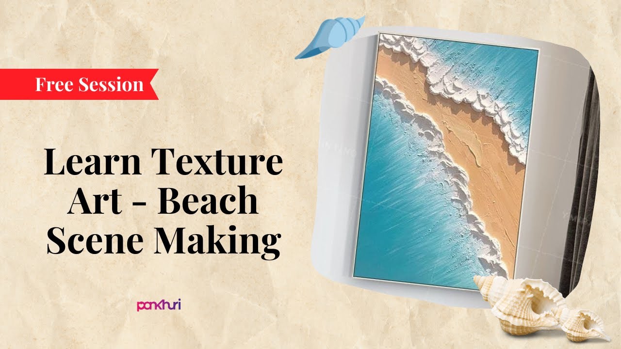 Learn Texture Art - Beach Scene Making | Texture Art | Live Session ...