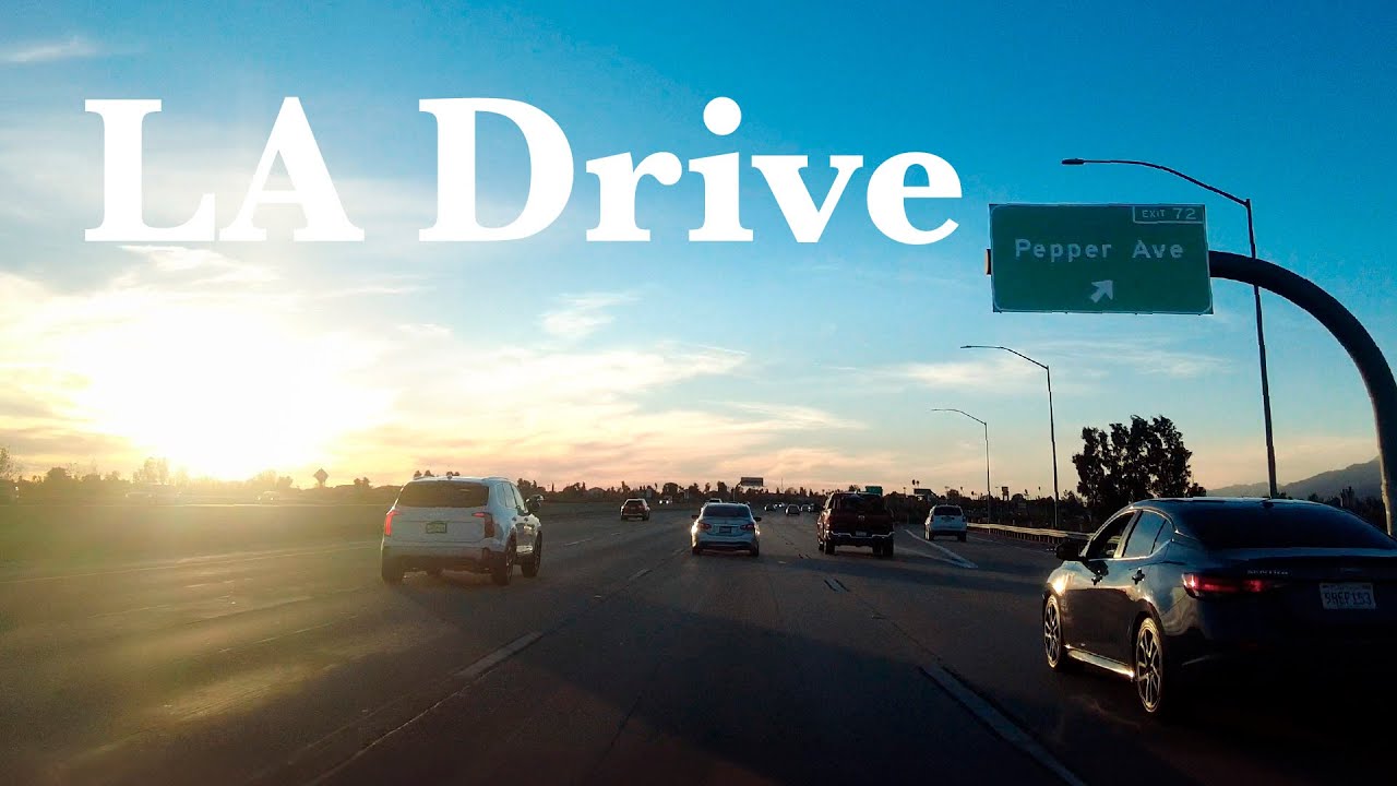 Los Angeles Drive 4K - Relaxing Sunset Drive Through Freeways - YouTube