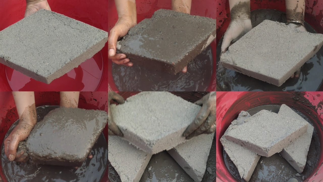 Asmr - charcoalashes sand cement interlock tiles crumbling in water 💦💦 - YouTube