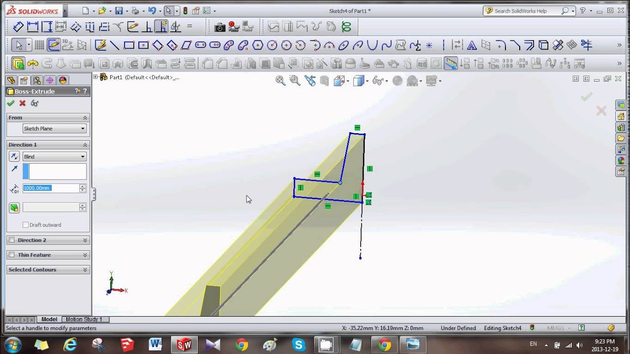 كيفية رسم T beam عن طريق SolidWorks - YouTube