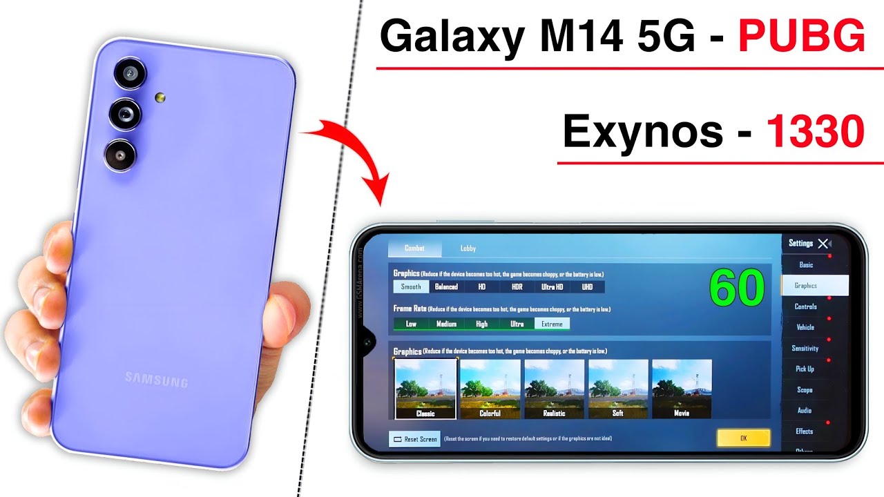 Samsung Galaxy M14 5G Pubg Test - Graphics Test!🤔 - YouTube