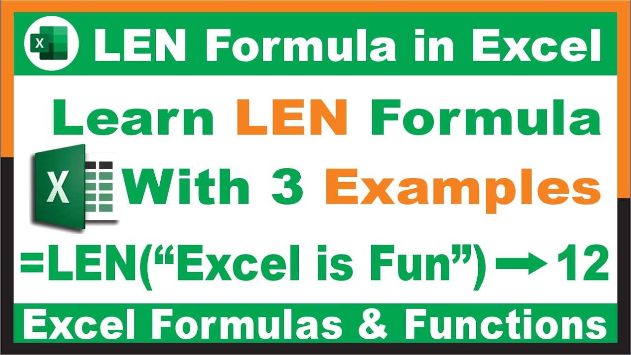 208 How To Use LEN Formula In Excel With 3 Examples YouTube 208 How To Use LEN Formula In Excel With 3 Examples YouTube