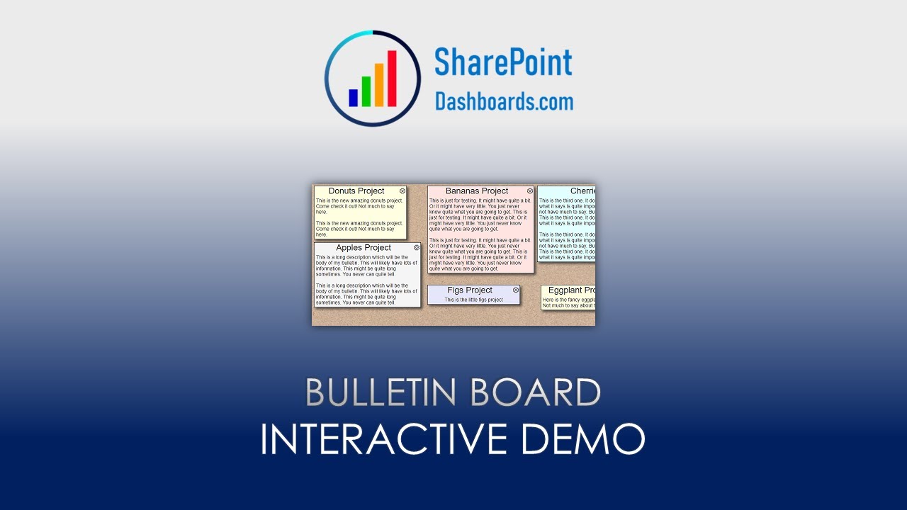 SharePoint View Formatting Bulletin Board Interactive Demo - YouTube