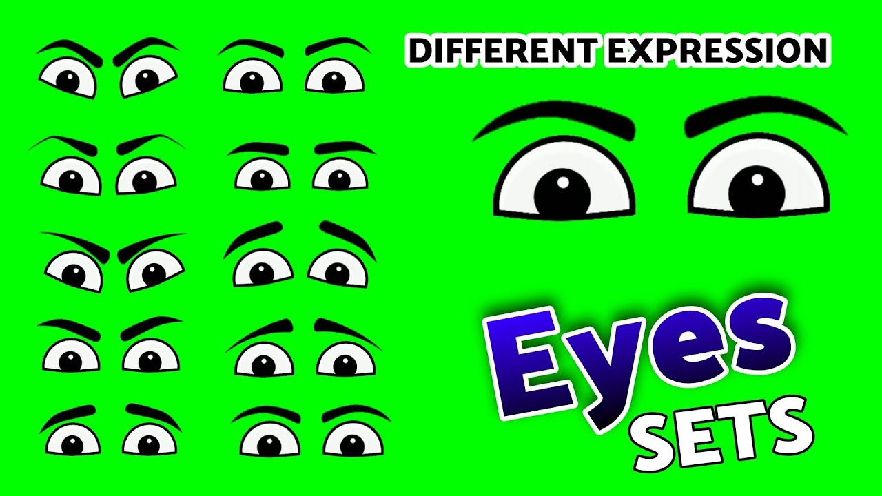 Different Expression Eyes Set | Green Screen | Blinking Eyes | Free To ...