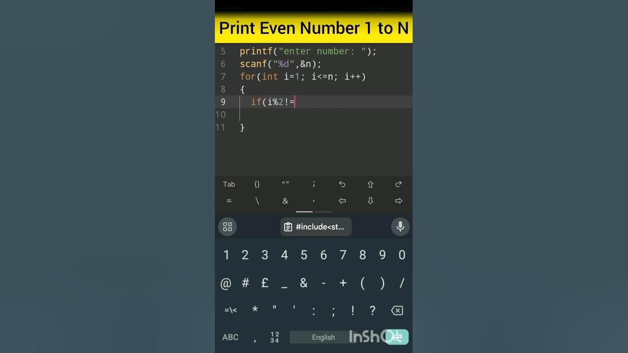 How to Print Even Number 1 to N using loop in C - YouTube