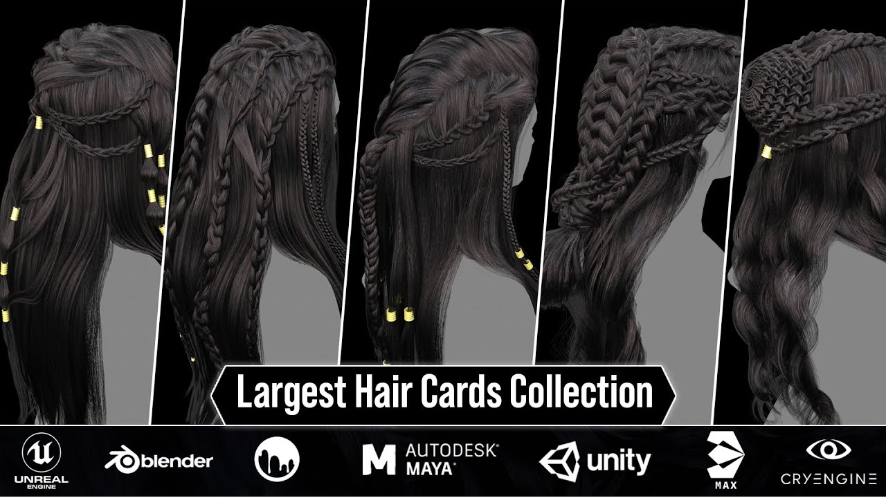 Hair Cards Collection | Blender | Unreal Engine | Unity + Blender ...