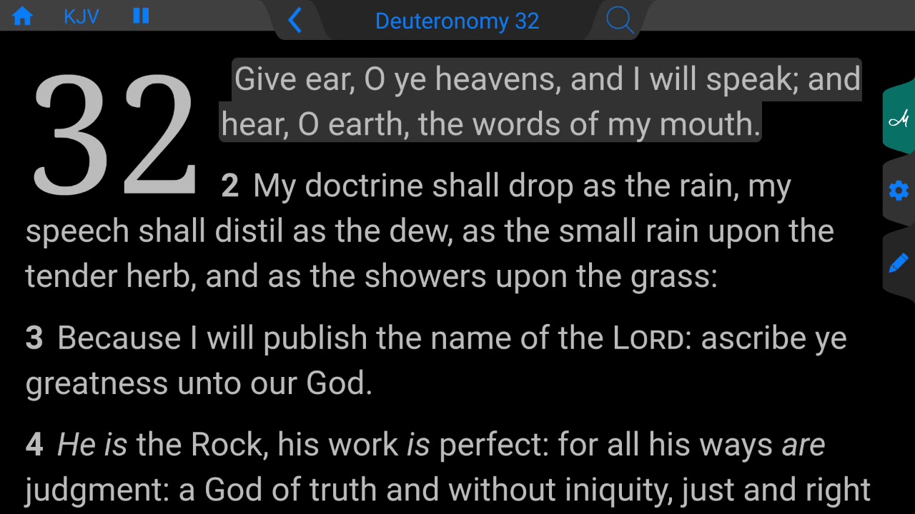 Deuteronomy 32 (Bible - KJV - with verse and audio) - YouTube