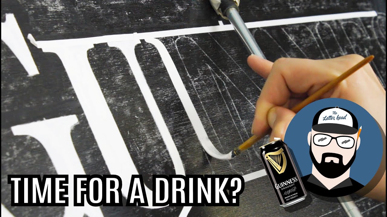 SIGN PAINTING the iconic GUINNESS STOUT pub sign | lettering and gold ...