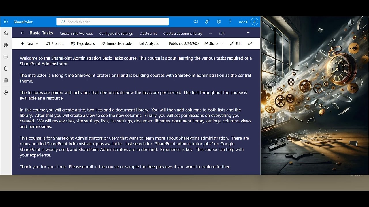 SharePoint Administration Basic Tasks - YouTube