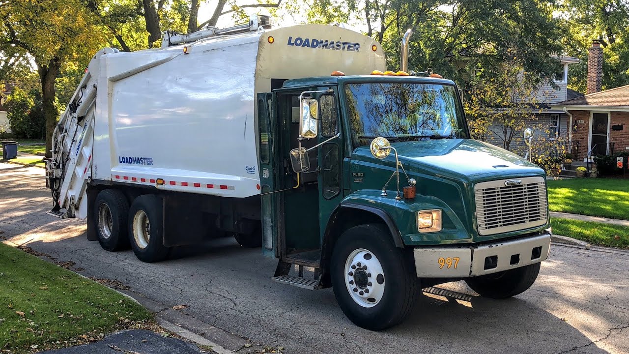 Roy Strom 997: Freightliner FL80 Loadmaster Excel Garbage Truck - YouTube