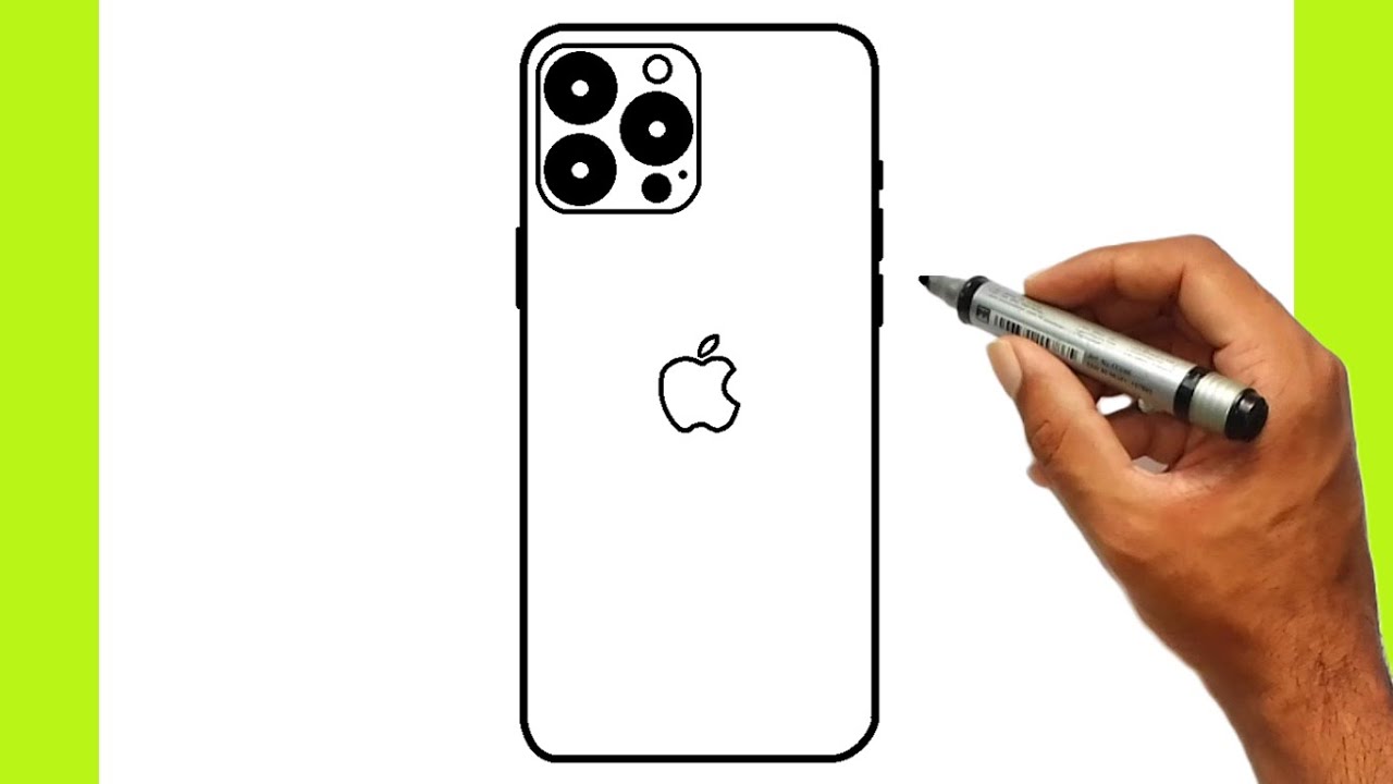 HOW TO DRAW APPLE IPHONE - YouTube
