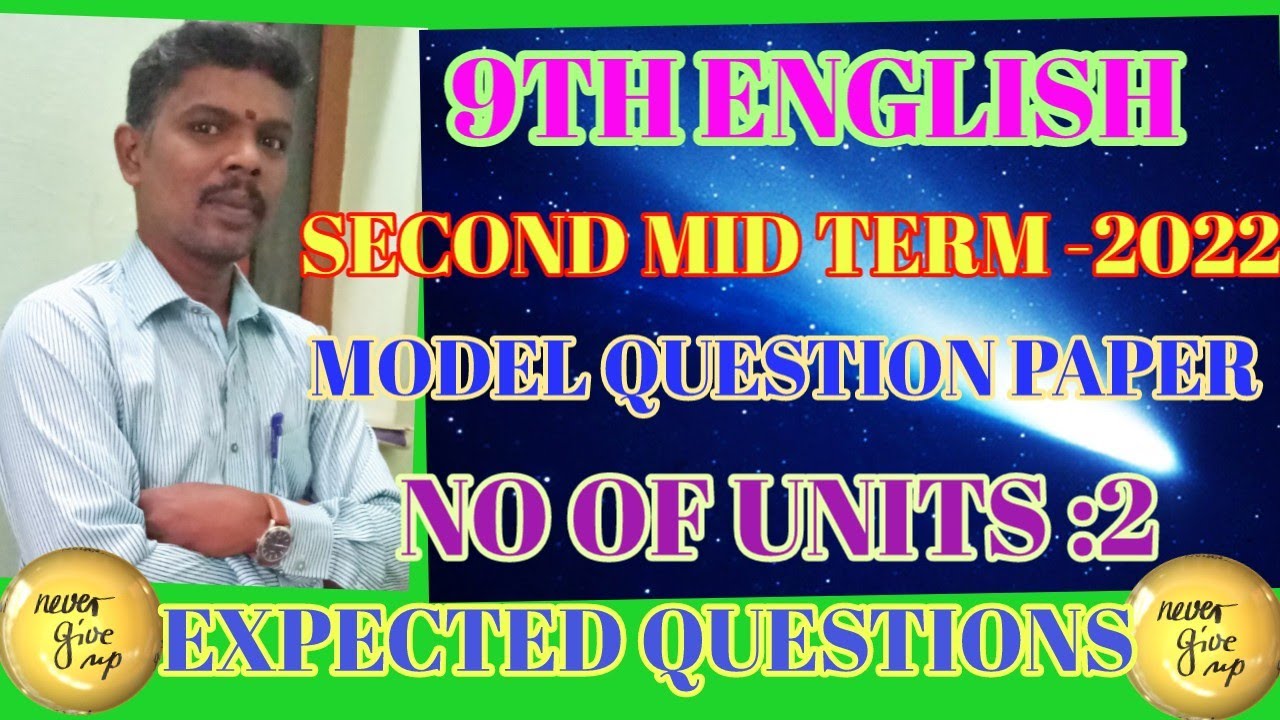 9th ENGLISH -SECOND MID TERM MODEL QUESTION PAPER-2022 -MOST EXPECTED QUESTIONS @GRSUCCESSSTC ...