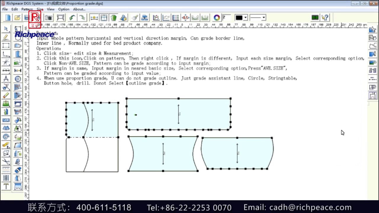 Richpeace pattern CAD software Proportion grade - YouTube