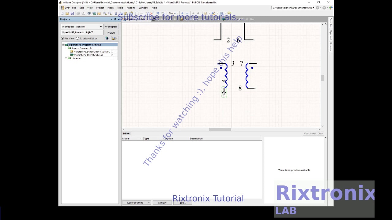 Tutorial for altium designing e25 transformer schematic and footprint ...