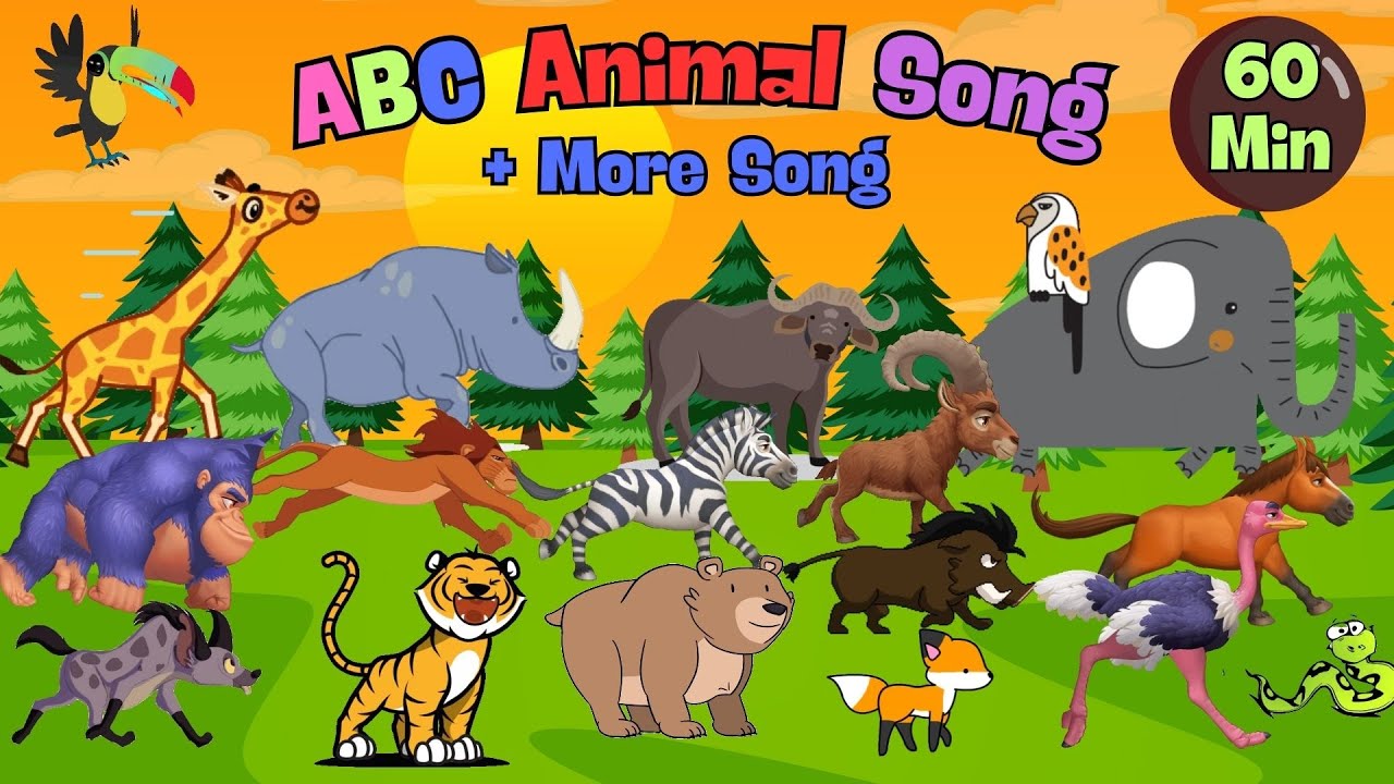 ABC Animals Sounds Song + Learn ABC With Animals Song + Alphabet ...