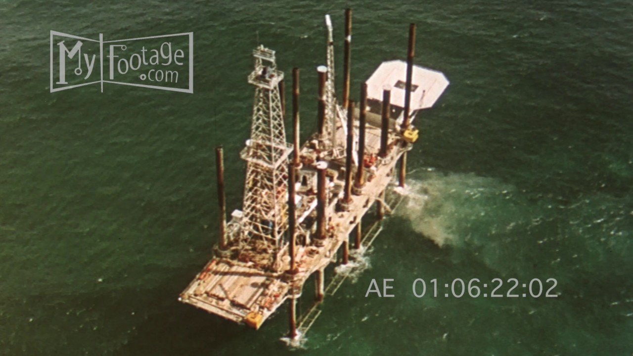 1950s Oil Drilling Rig in Ocean - YouTube
