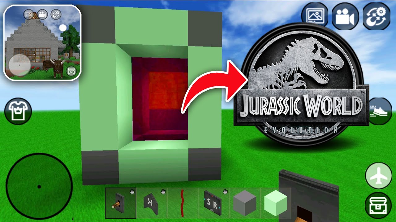 How to Make a PORTAL to JURASSIC WORLD in MINI BLOCK CRAFT 3D - YouTube